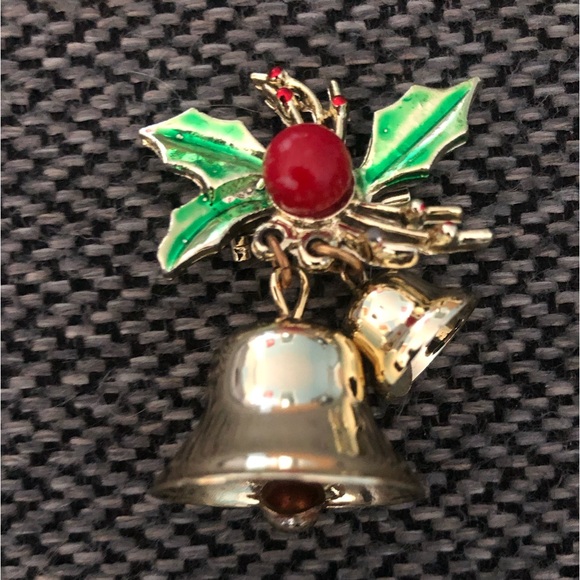Unbranded | Jewelry | Vintage 97s Holly Christmas Bells Pin | Poshmark